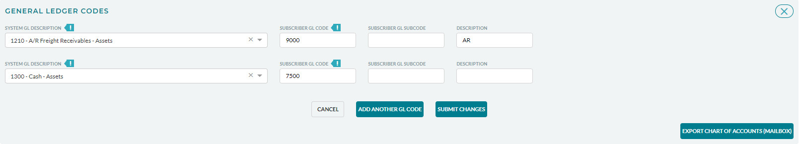 General Ledger Codes – EKA Solutions, Inc
