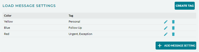 Load Message Settings – EKA Solutions, Inc