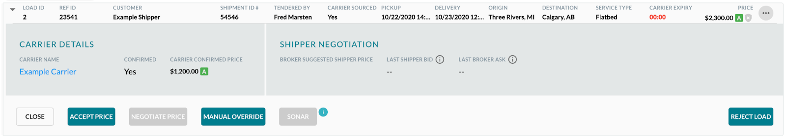 Reject Load – EKA Solutions, Inc