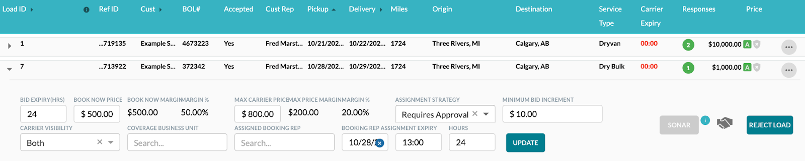 Reject Load – EKA Solutions, Inc