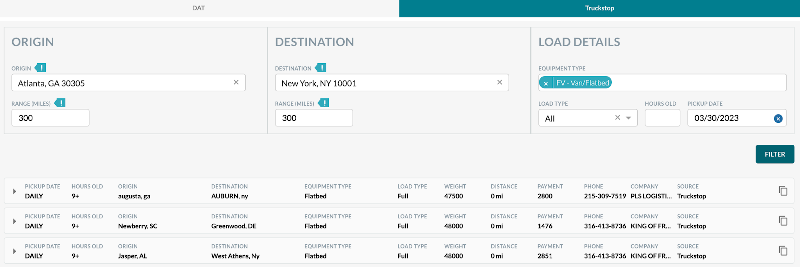 Posted Loads – EKA Solutions, Inc