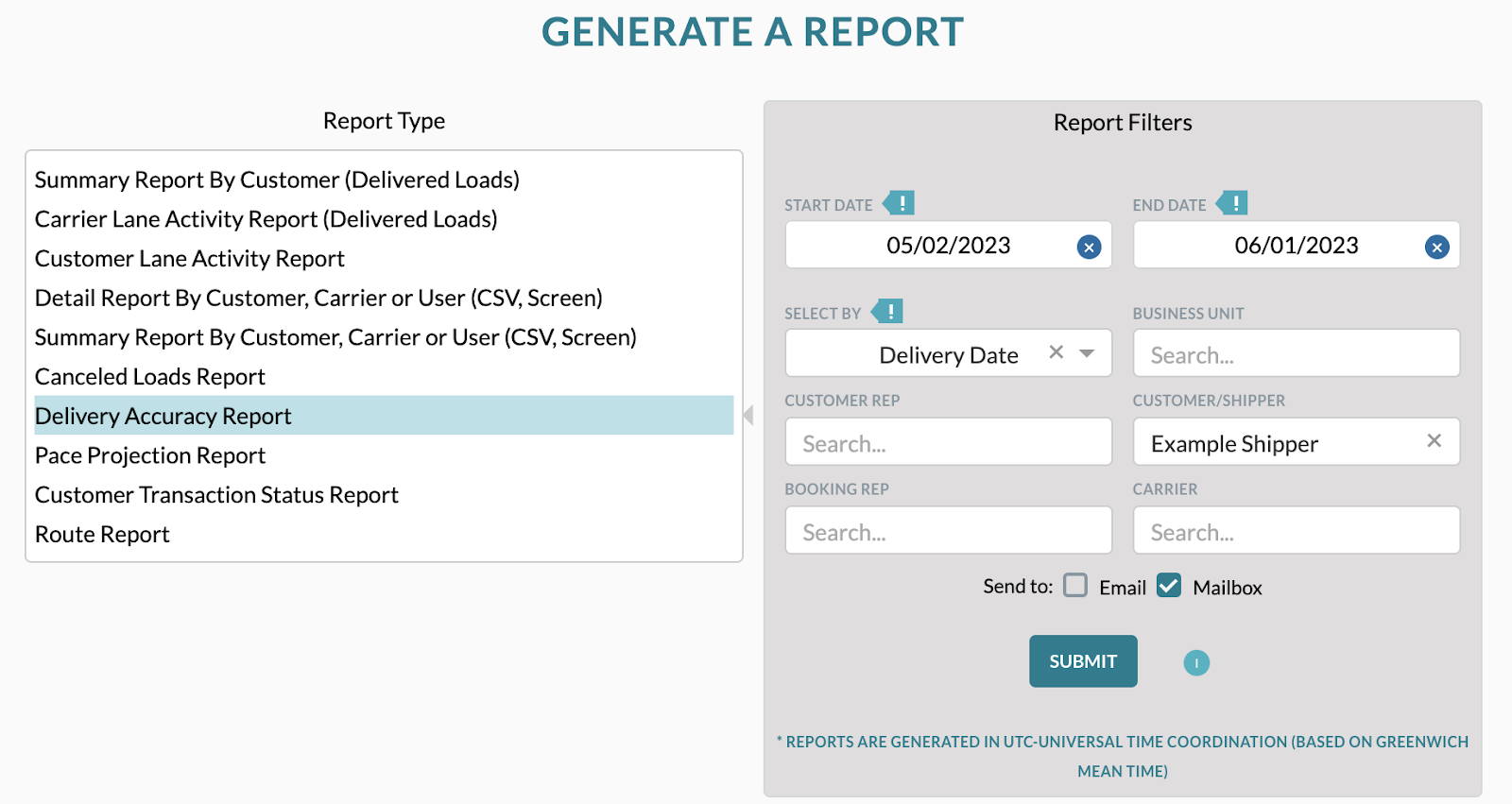Delivery Accuracy Report – EKA Solutions, Inc