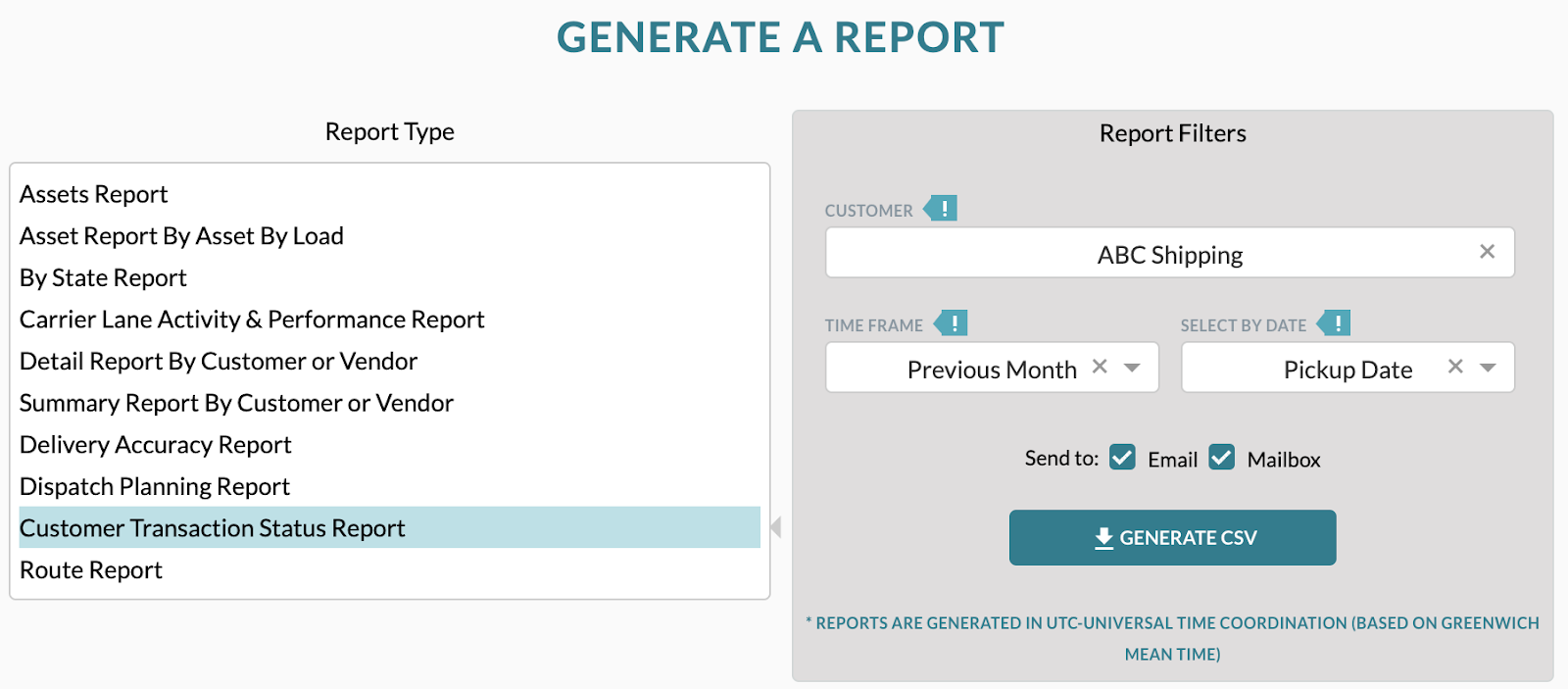 Customer Transaction Status Report – EKA Solutions, Inc