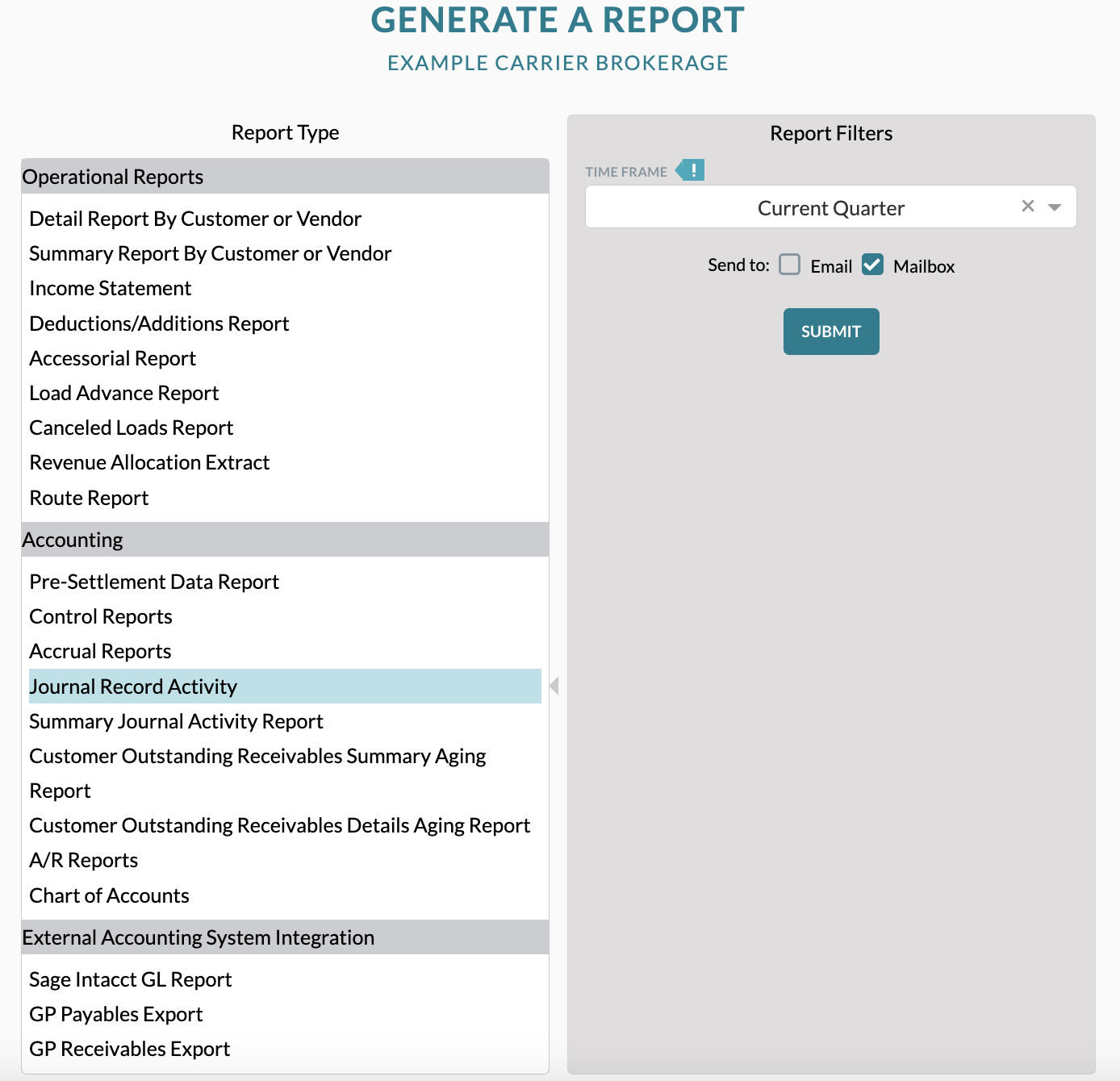 Journal Record Activity – EKA Solutions, Inc