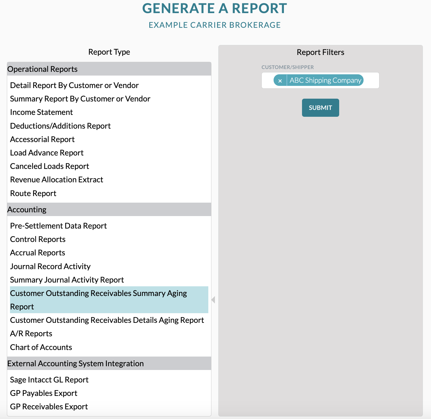 Customer Outstanding Receivables Summary/Details Aging Report – EKA ...