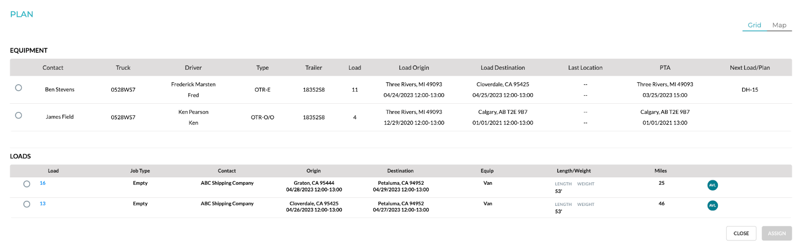 Dispatch Plan View – EKA Solutions, Inc
