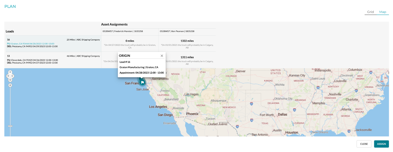 Dispatch Plan View – EKA Solutions, Inc