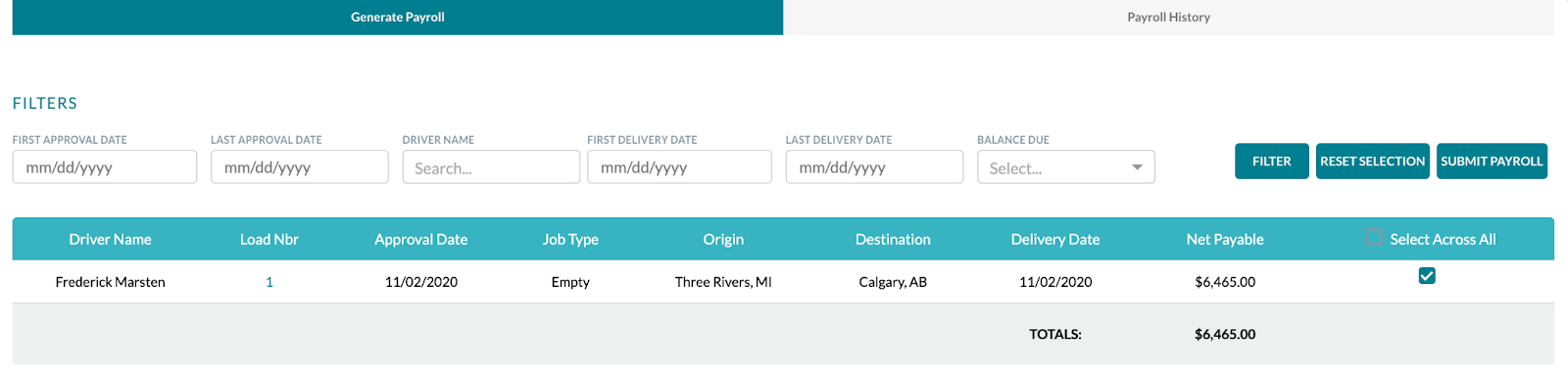 Driver Payroll – EKA Solutions, Inc