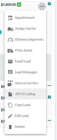 Send Bill of Lading (BOL) – EKA Solutions, Inc