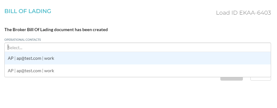 Send Bill of Lading (BOL) – EKA Solutions, Inc