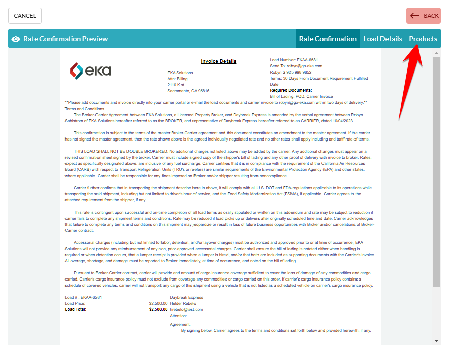 Carrier TMS Release Notes 10/5/2023 – EKA Solutions, Inc