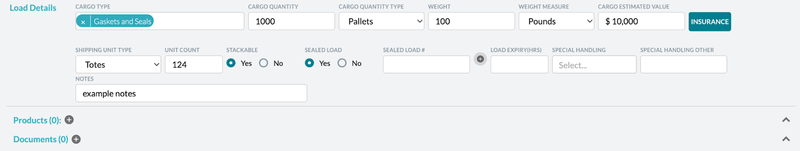 Create A New Load Entry – EKA Solutions, Inc