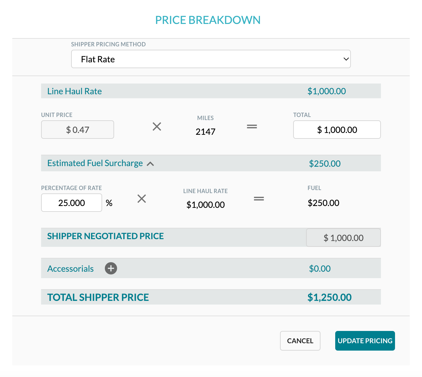 Set Customer Fuel Surcharge Calculation Method – EKA Solutions, Inc