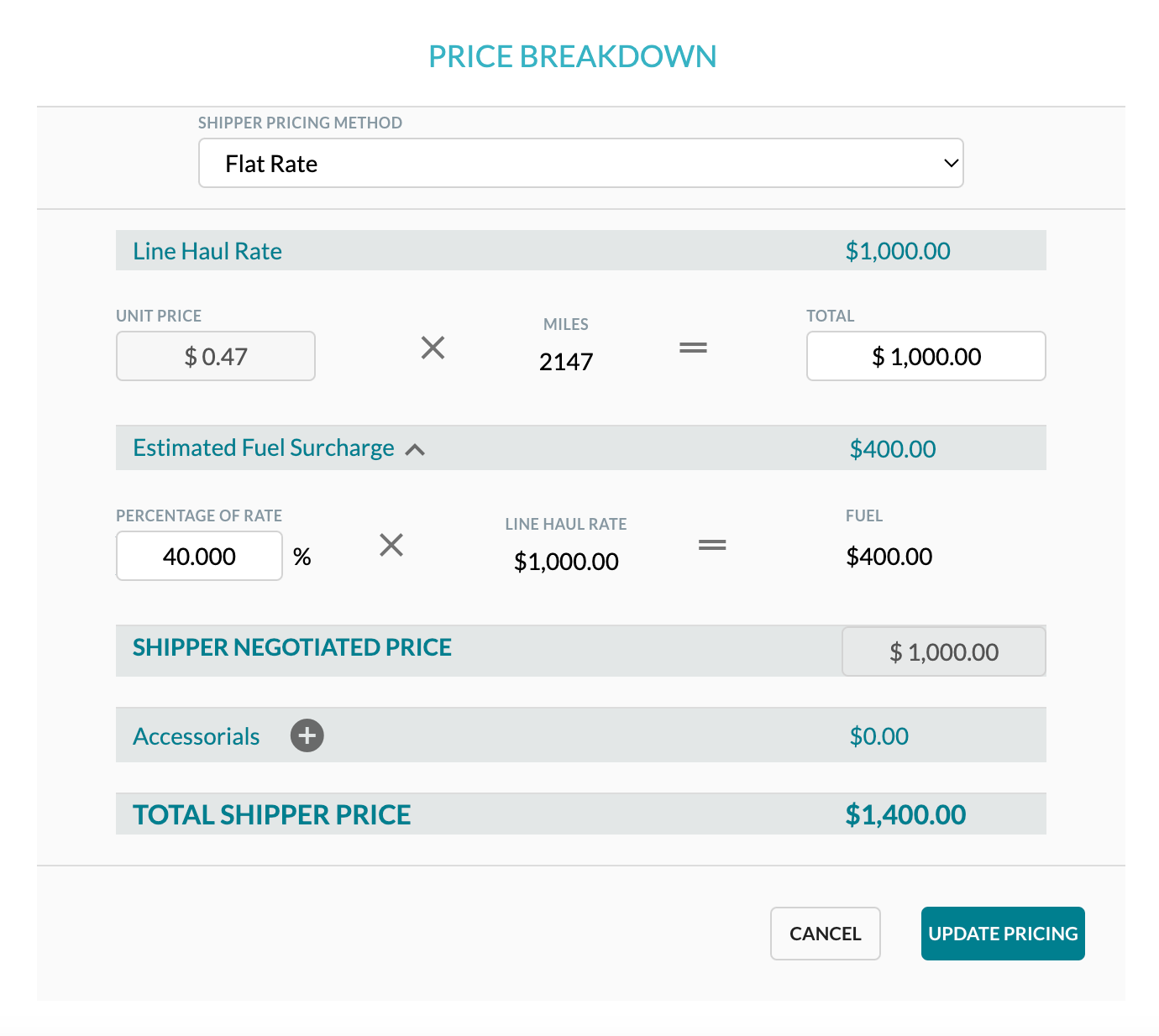 Set Customer Fuel Surcharge Calculation Method – EKA Solutions, Inc