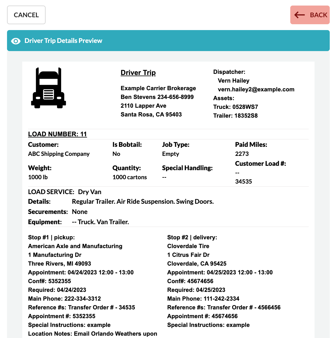 Dispatch Grid View – EKA Solutions, Inc