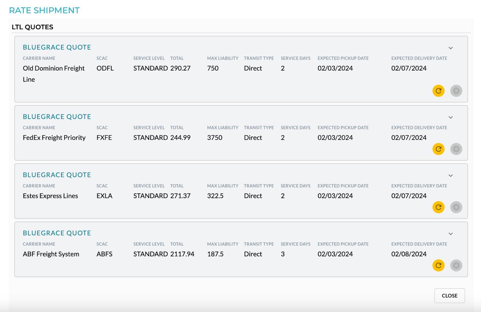 LTL Quotes – EKA Solutions, Inc