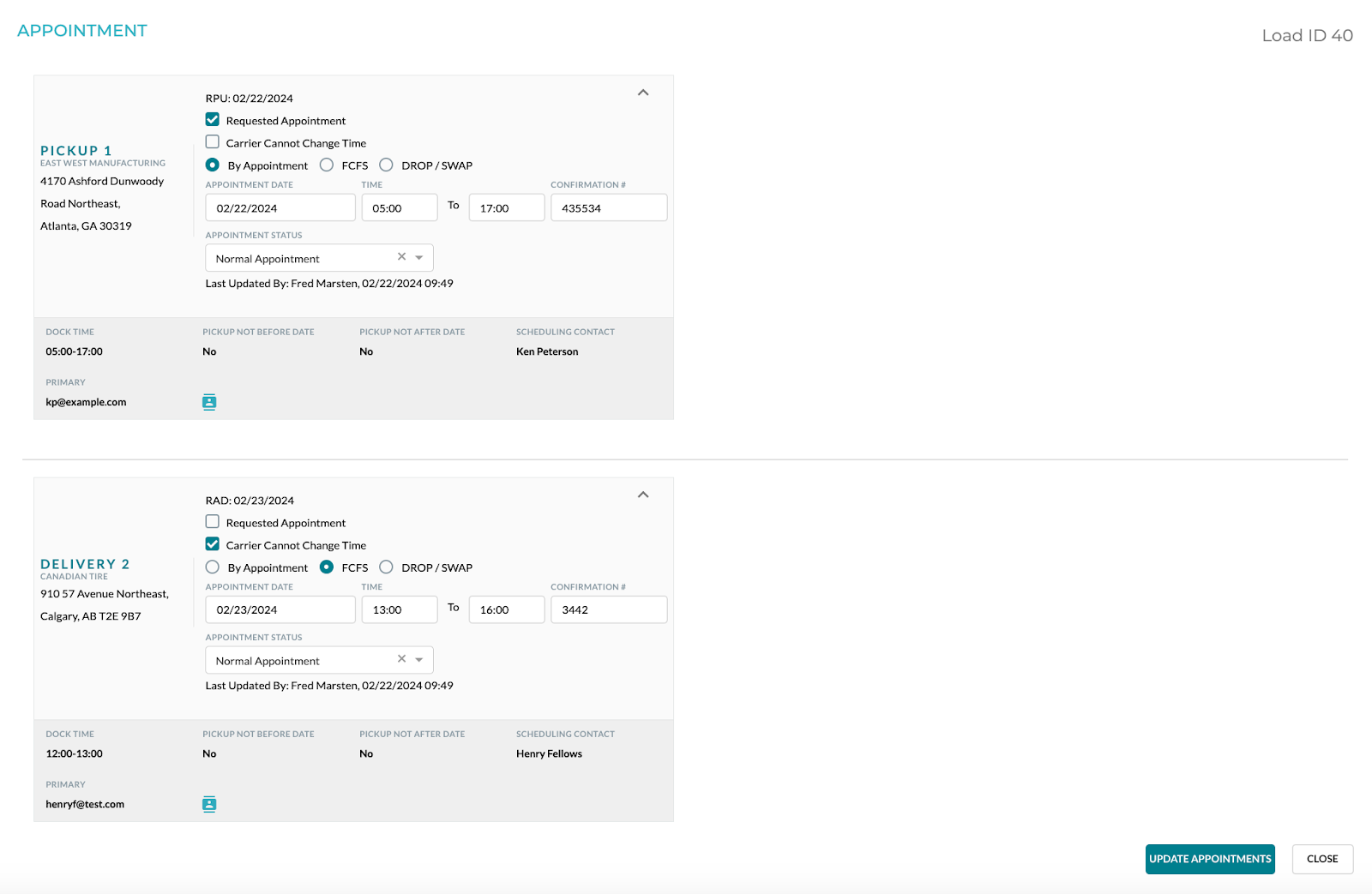 Update Appointments – EKA Solutions, Inc