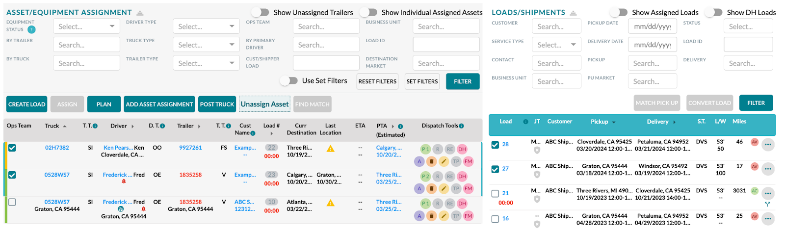 Dispatch Plan View – EKA Solutions, Inc