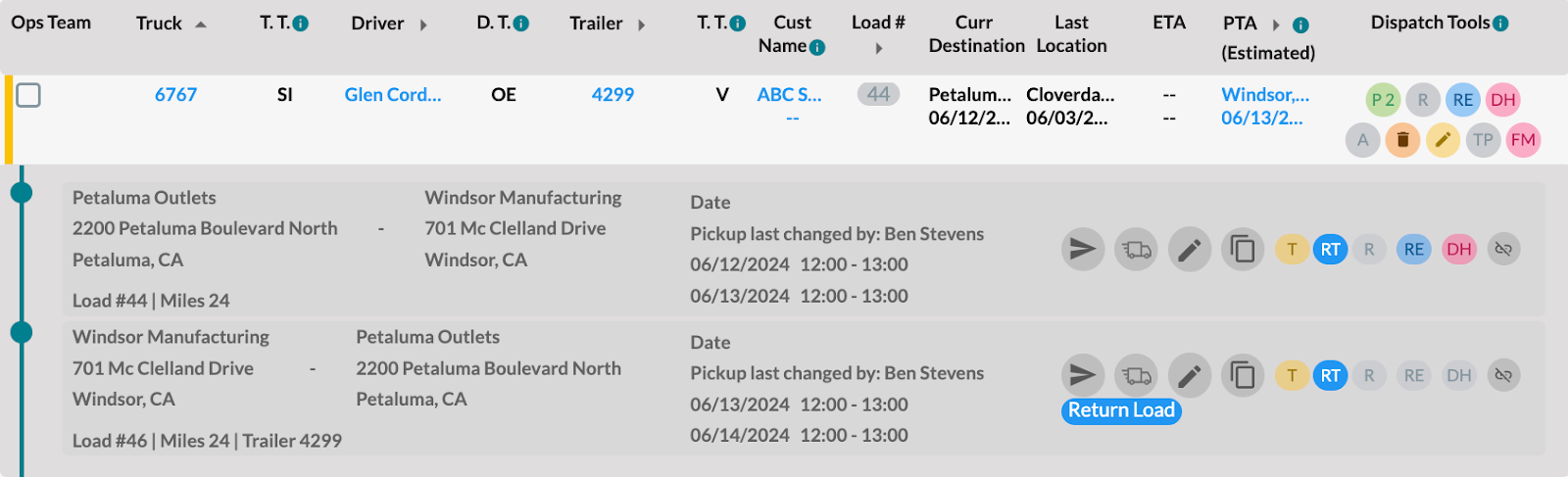 Create Return and Reposition Loads – EKA Solutions, Inc