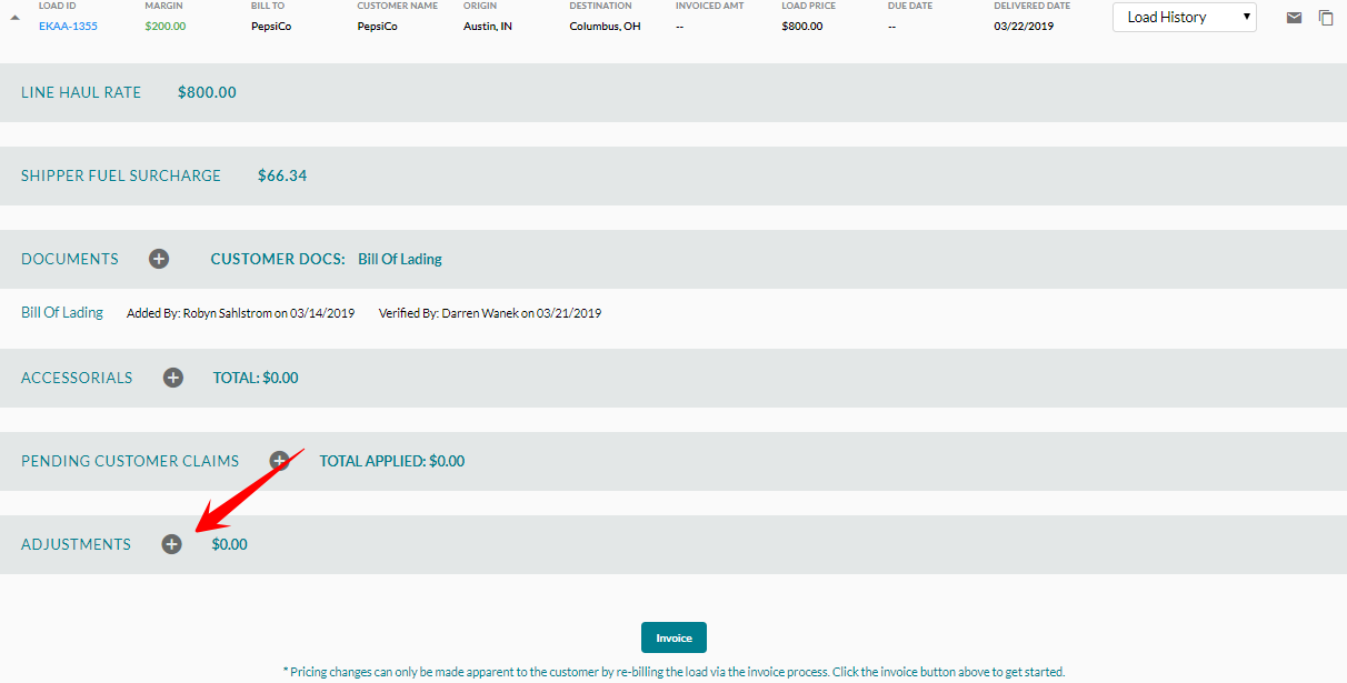 Load Adjustments – EKA Solutions, Inc