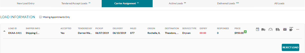 Reject Load – EKA Solutions, Inc