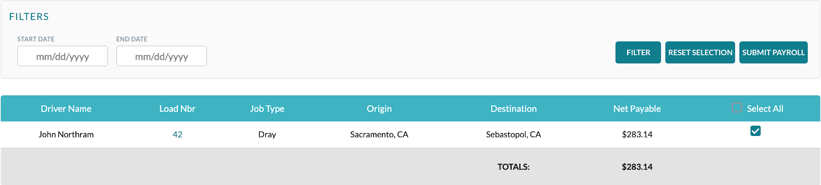 Driver Payroll – EKA Solutions, Inc