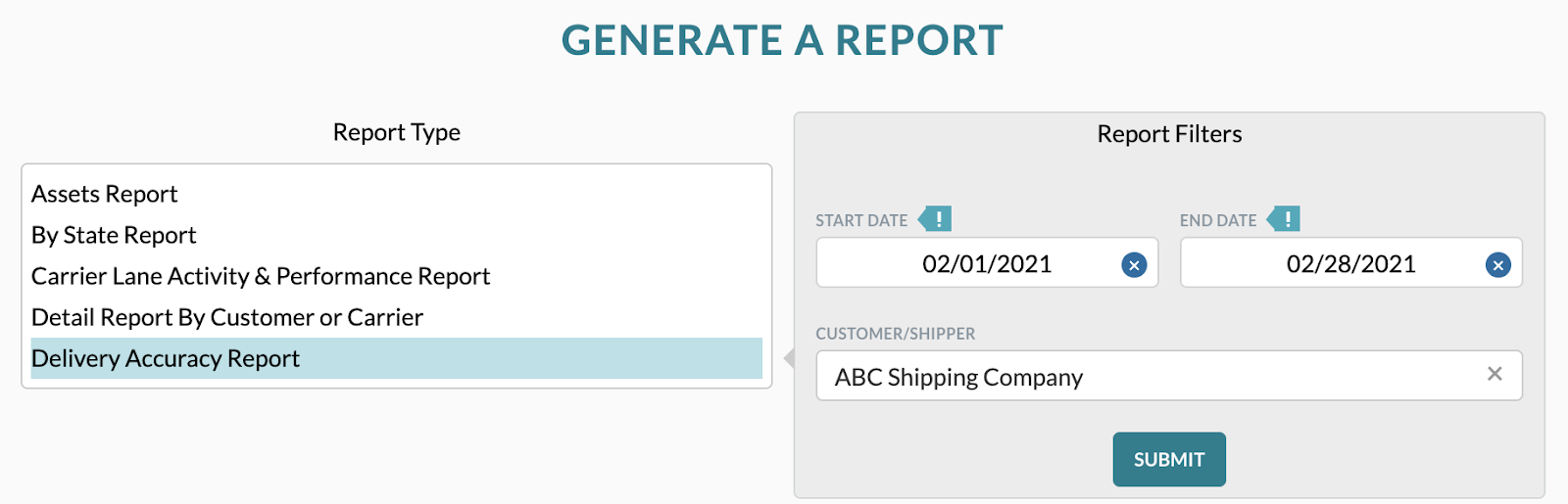 Delivery Accuracy Report – EKA Solutions, Inc