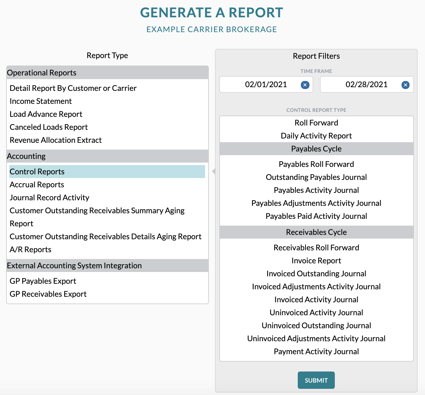 Control Reports – EKA Solutions, Inc