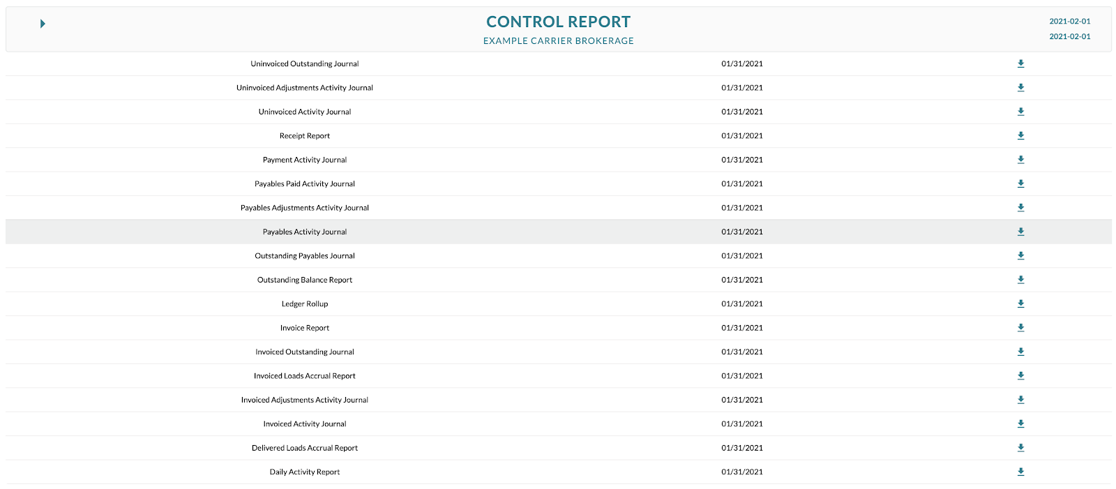 Control Reports – EKA Solutions, Inc