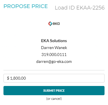 Offer Load Price - Posted Loads – EKA Solutions, Inc