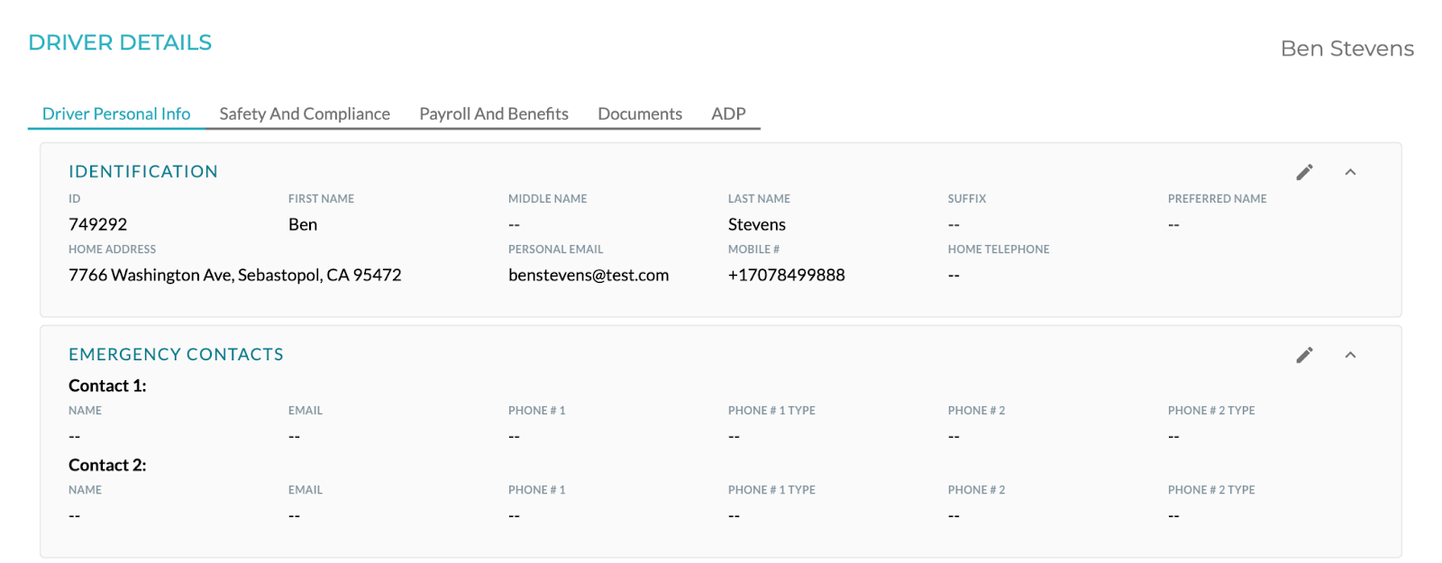 ADP Driver Onboard – EKA Solutions, Inc