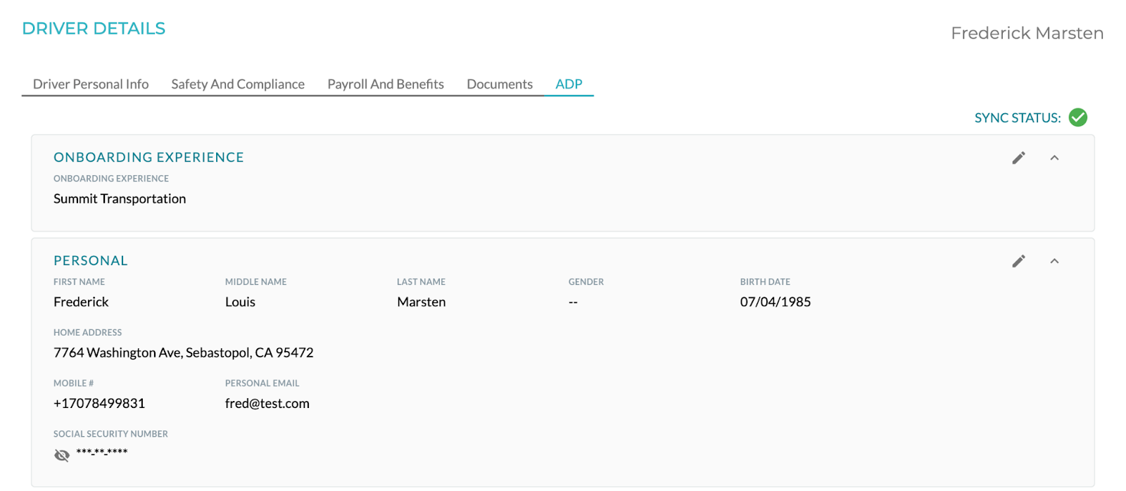 ADP Driver Onboard – EKA Solutions, Inc