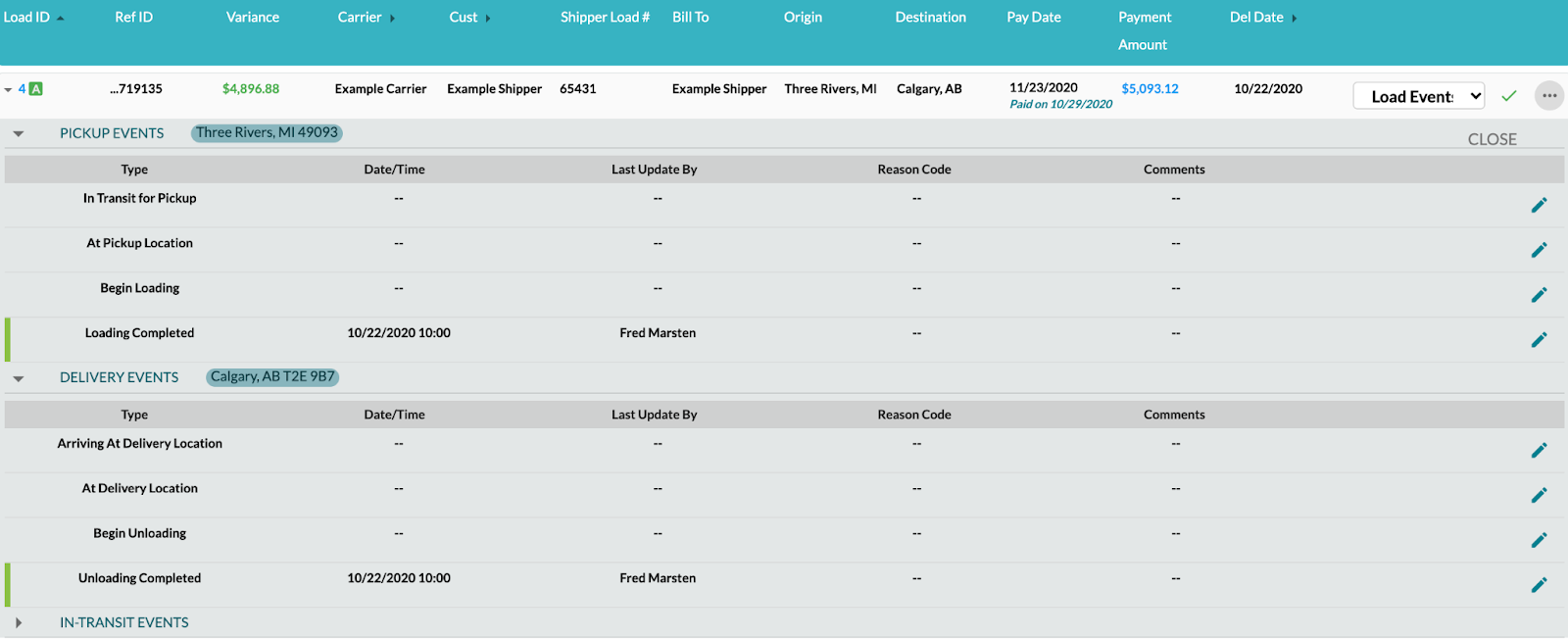 Add Load Events – EKA Solutions, Inc