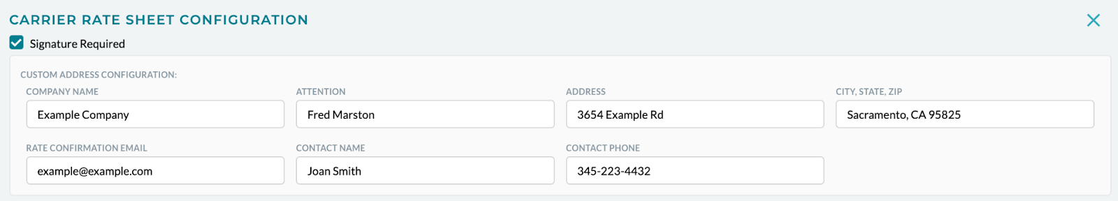 Carrier Rate Sheet Configuration – EKA Solutions, Inc