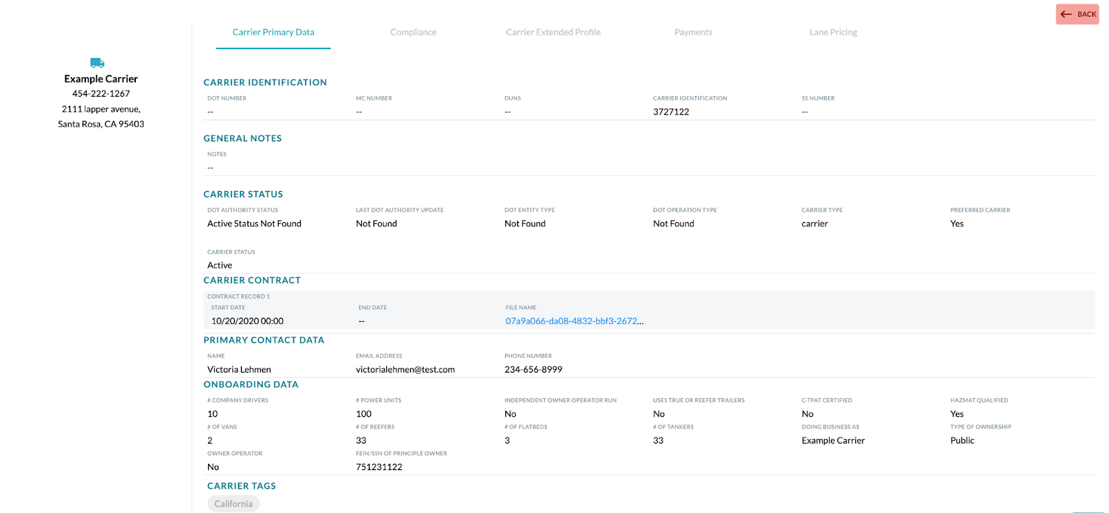 View Carrier Profile – EKA Solutions, Inc