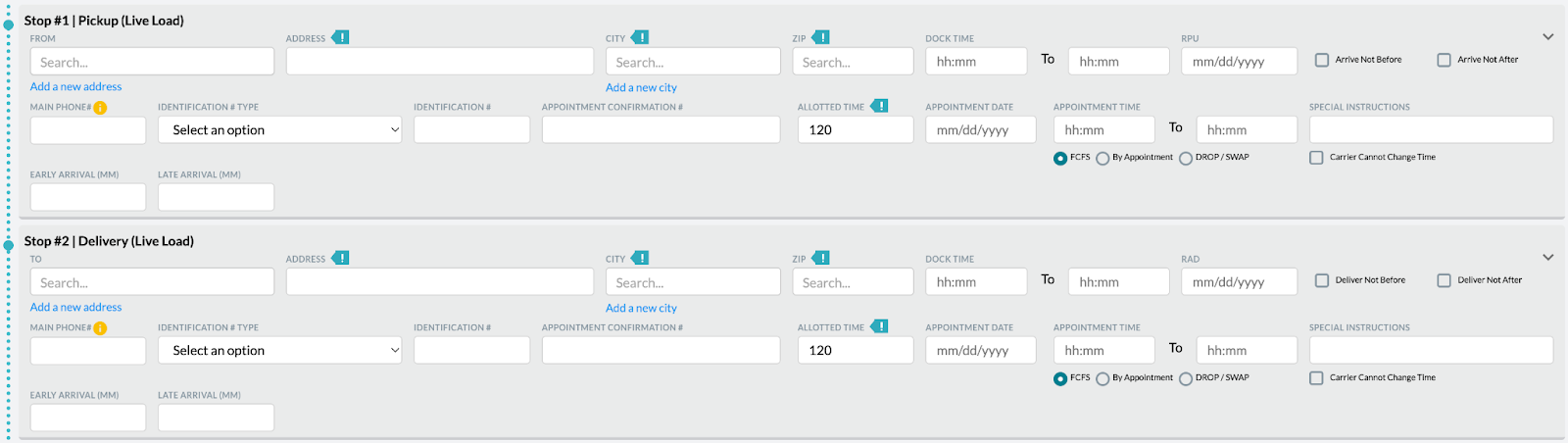 Create A New Load Entry – EKA Solutions, Inc