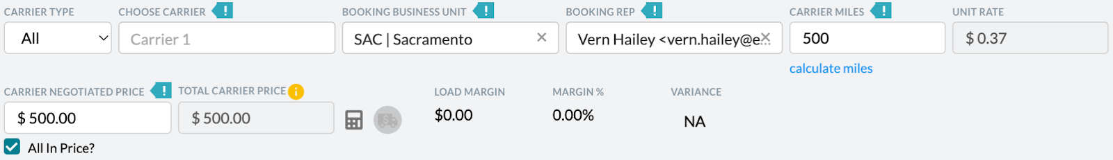 Create A New Load Entry – EKA Solutions, Inc